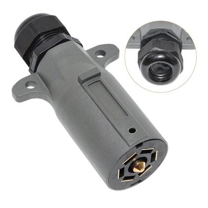 RV 7 Pin Trailer Plug with IP68 Waterproof Seal,Detachable 7 Way Round ...